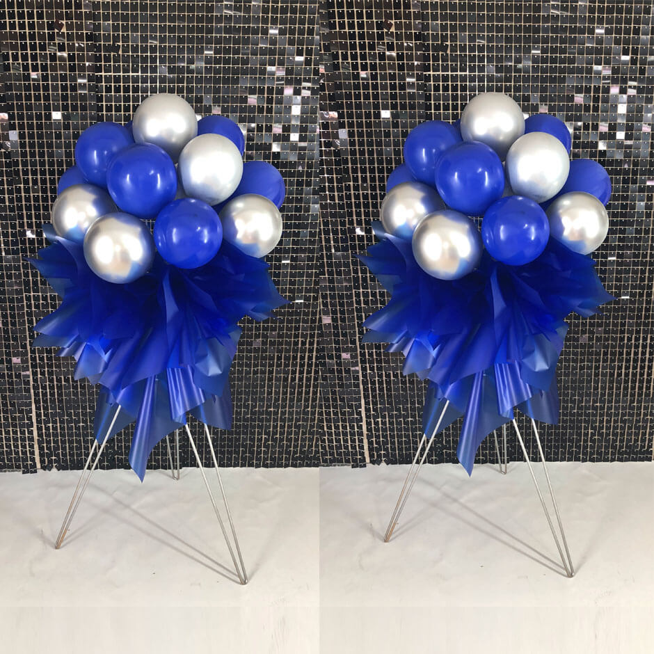 Royal Blue Silver Balloon Stand Bouquets | Partylandup – PartyLandUp
