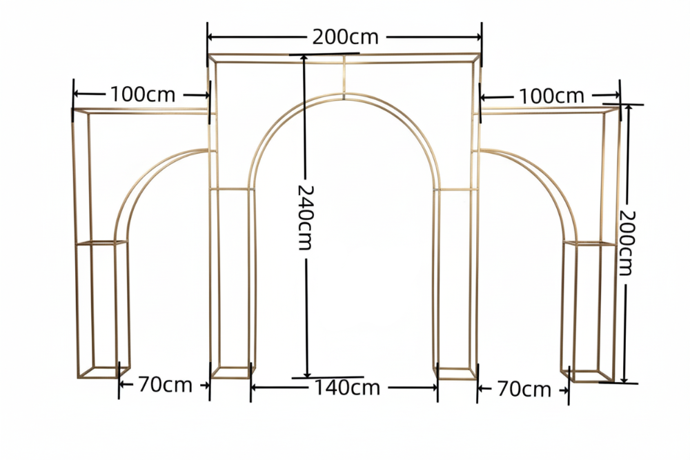 Large Wedding Arch Backdrop Stand - 3-in-1 Premium Metal Frame ...